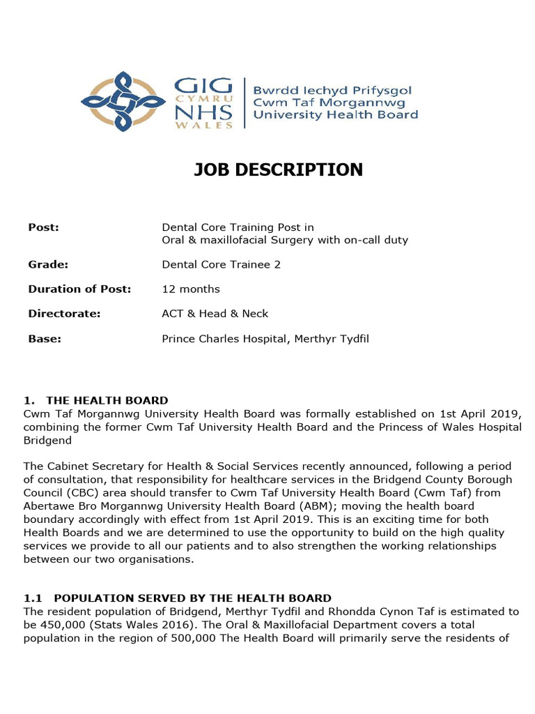 110-MD147-0624 - Job Description | PDF | Oral And Maxillofacial Surgery | Hospital