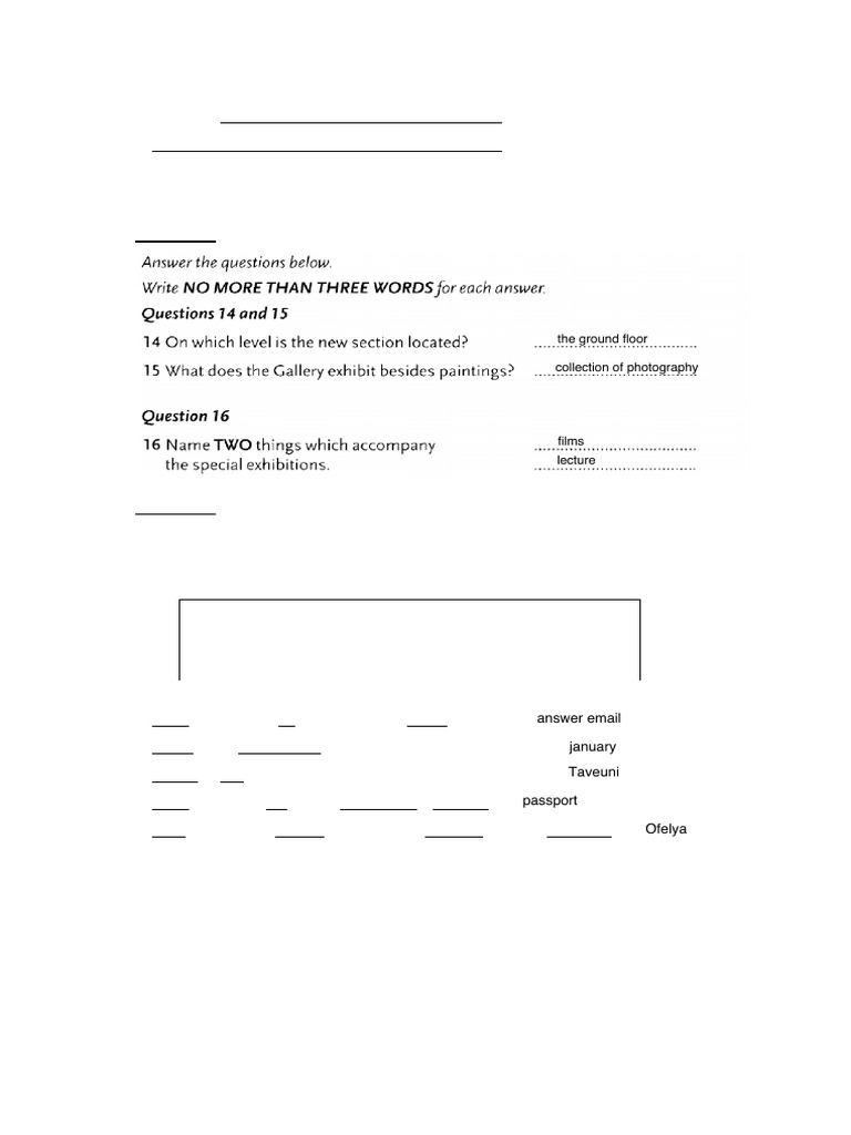 _(HW) WS 02_Listening_Short Answer Questions | PDF