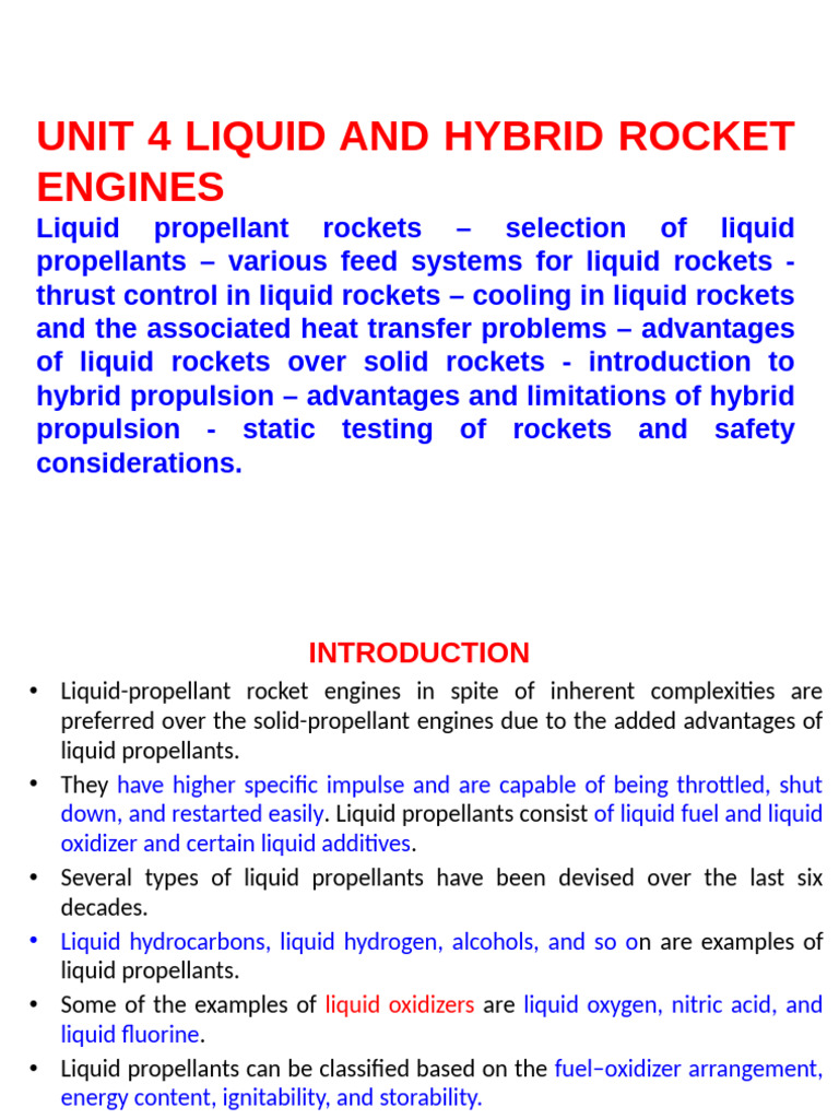 Liquid Propellant Rocket Engines Overview | PDF | Rocket Propellant ...