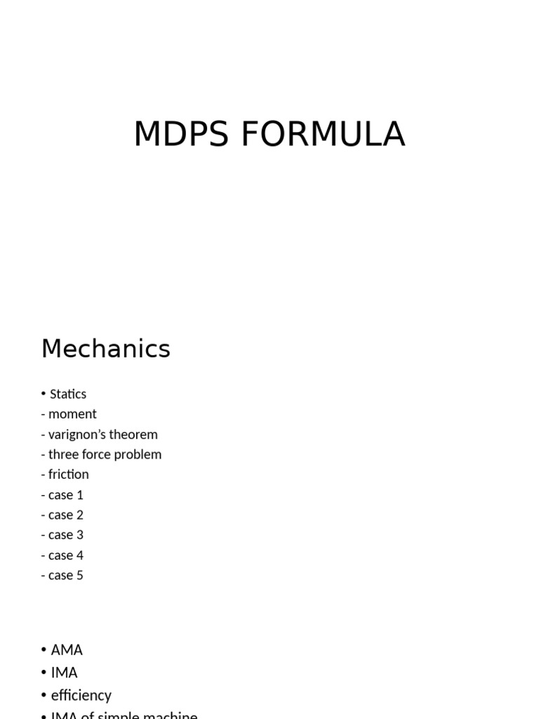 Mdps-Formula-Run Through | PDF | Gear | Bending