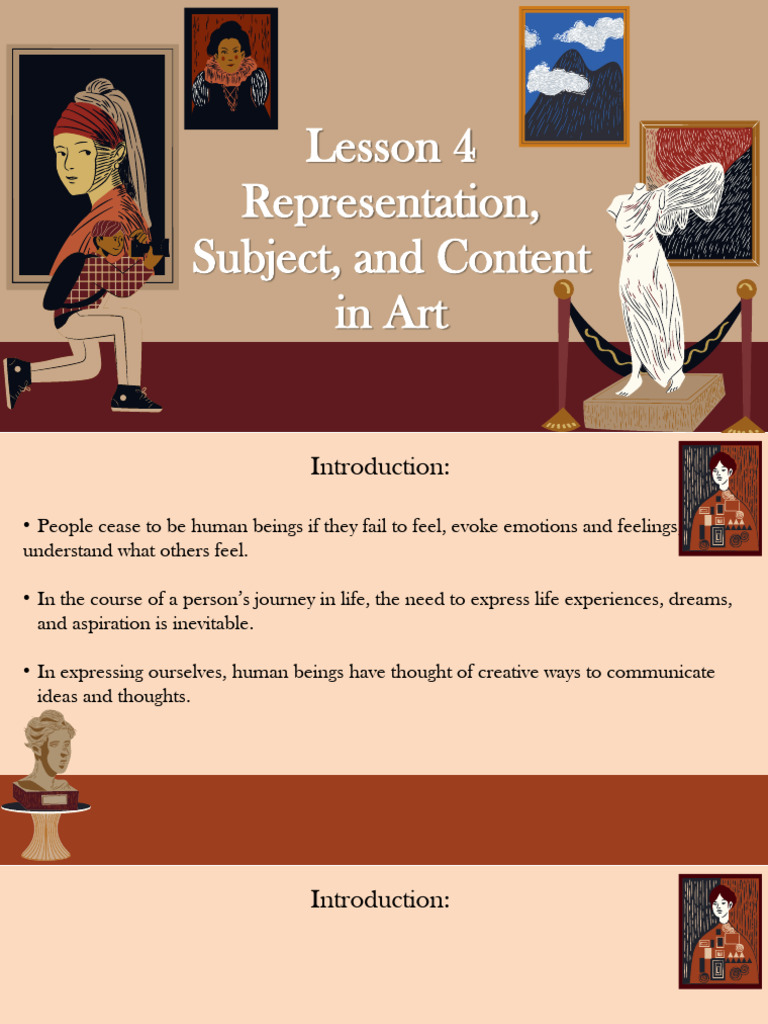 Lesson 4 - Art Representation, Subject and Content | PDF | Portrait ...