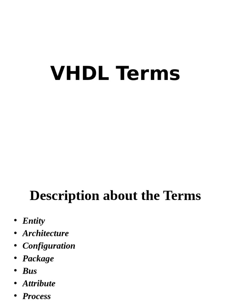 Two VHDL Terms | PDF