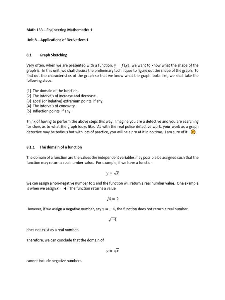 Math 133 - Unit 8 Applications of Derivatives 1 | PDF | Function ...