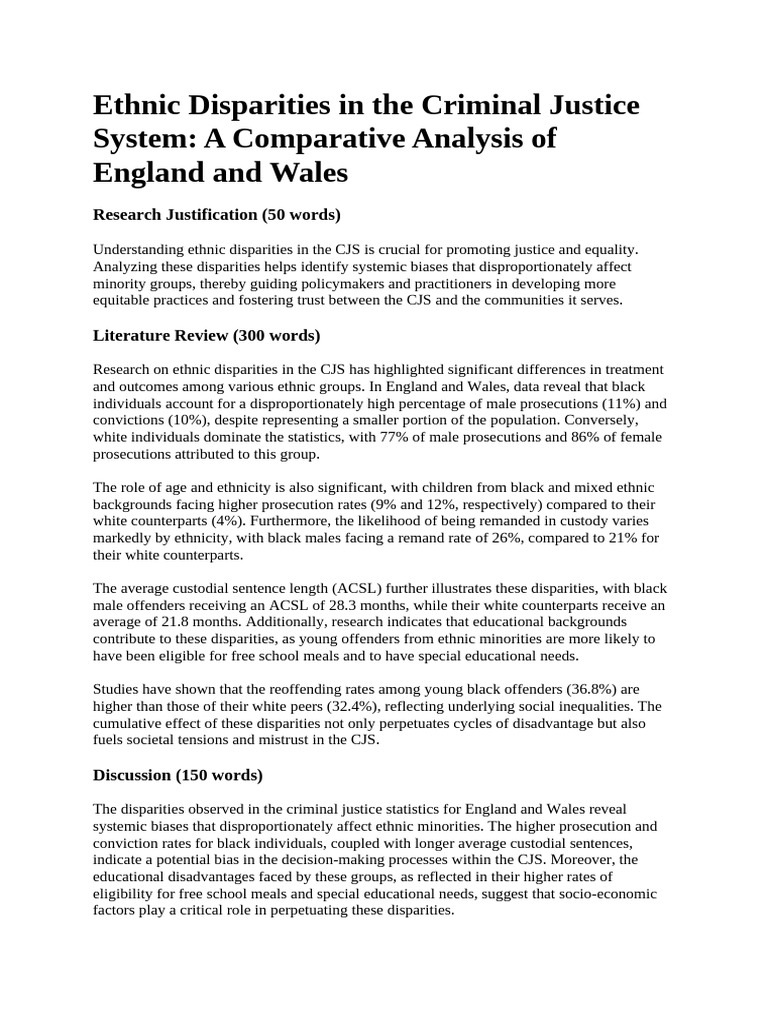 Ethnic Disparities in The Criminal Justice System | PDF | Crimes ...