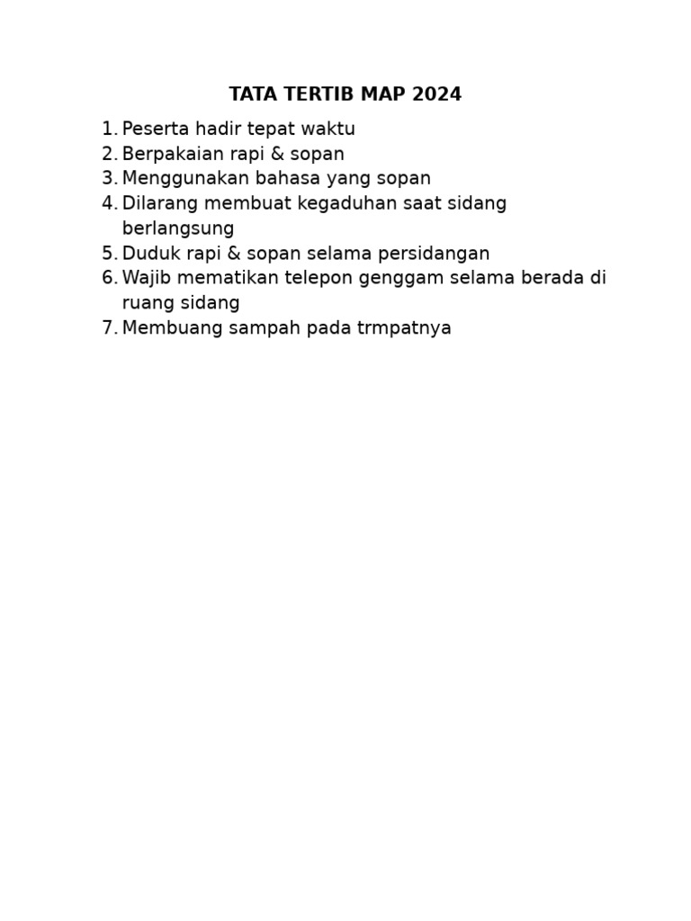 Tata Tertib Map 2024 Fiks | PDF