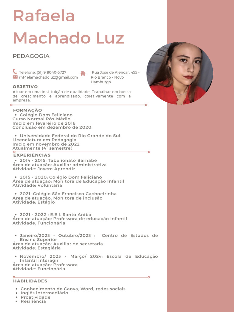 Currículo Rafaela 17 | PDF