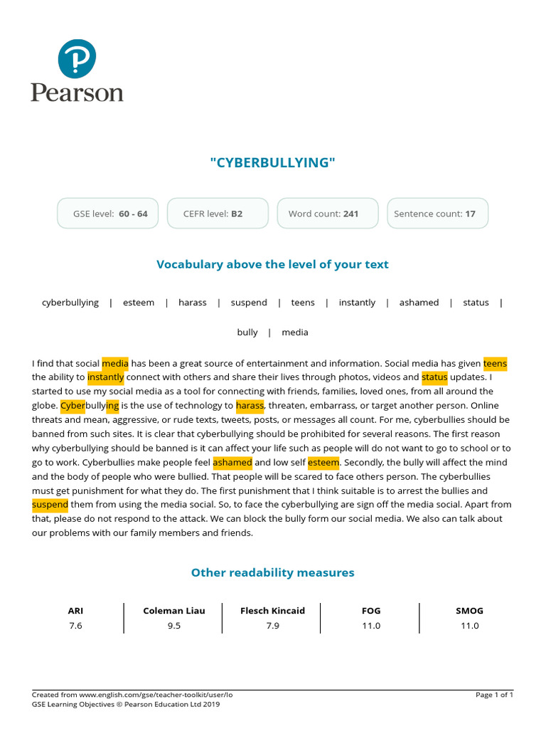 Understanding Cyberbullying Effects | PDF | Career & Growth | Social ...