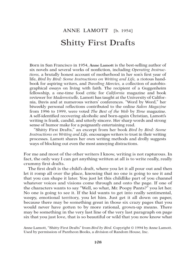Lamott - Shitty First Drafts | PDF