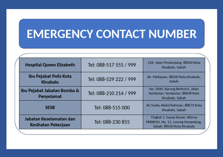 Emergency Contact Number | PDF