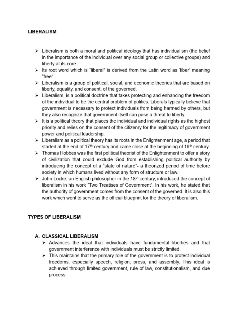 Liberalism Political Ideology | PDF | Liberalism | Liberty
