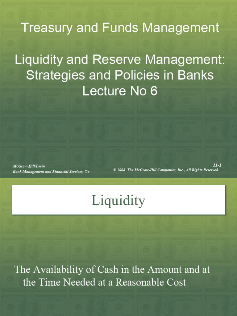 Lecture 6 Treasury and Funds Management | PDF | Market Liquidity | Banks