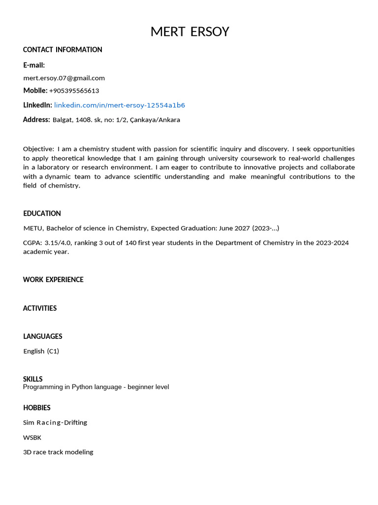 Mert Ersoy | PDF | Career & Growth