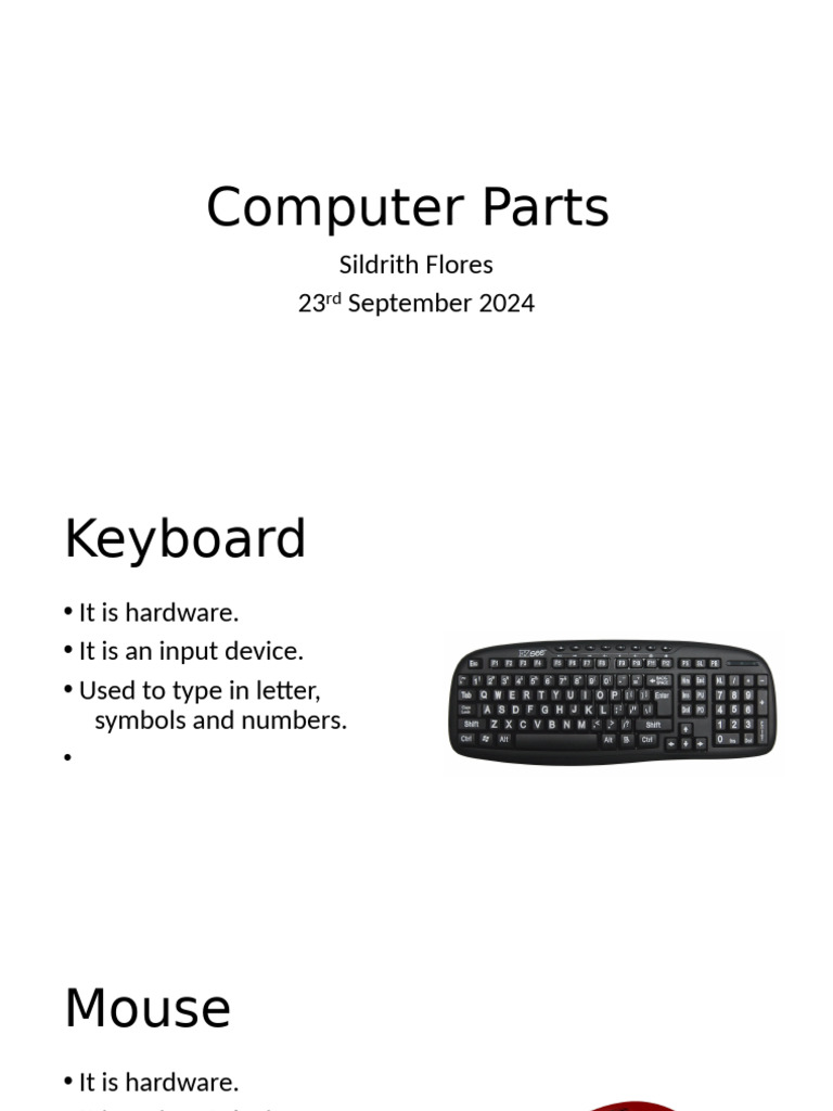 Computer Parts- Sildrith Flores | PDF