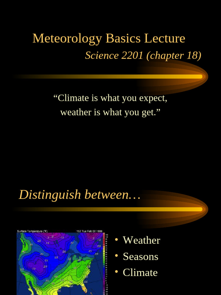 Meteorology Basics Lecture | PDF | Atmosphere Of Earth | Atmosphere