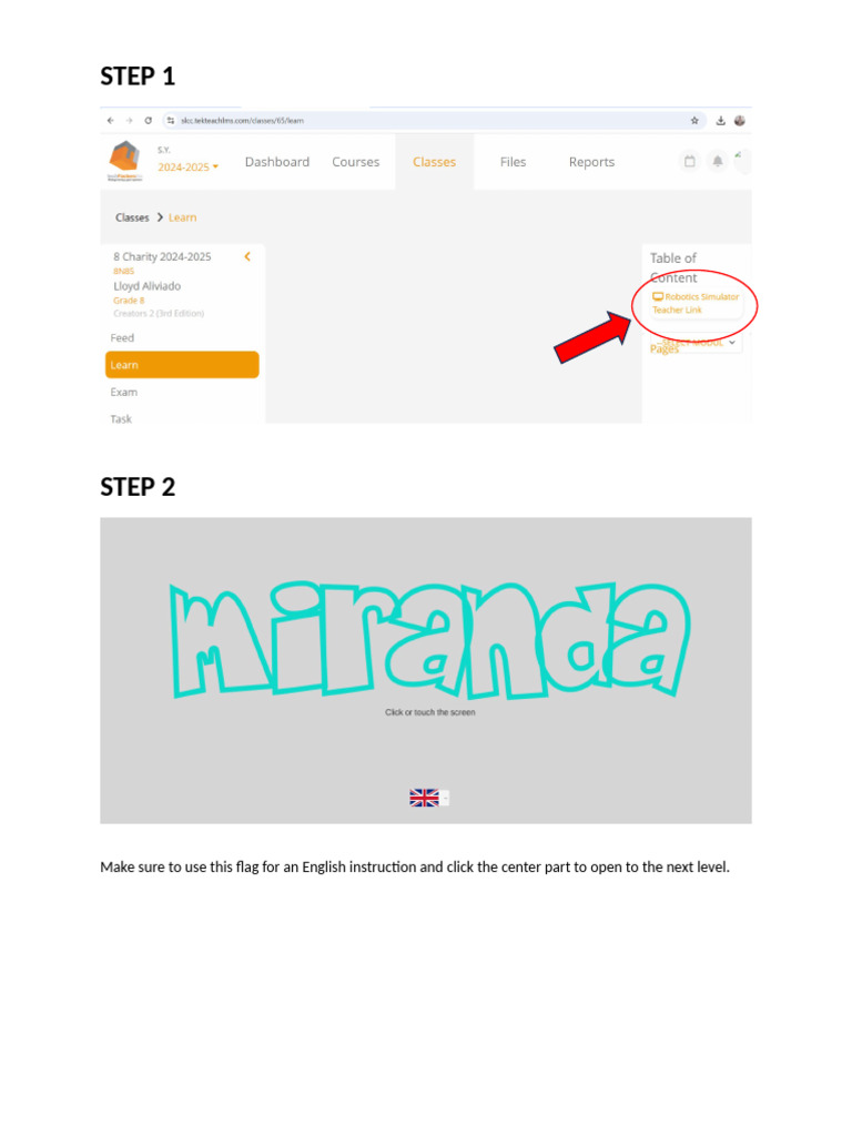 Steps in Opening Miranda Simulator | PDF | Games & Activities | Computers