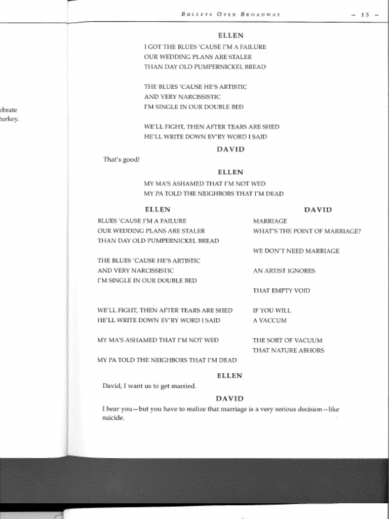 Bullets Over Broadway The Musical - Part-3 | PDF