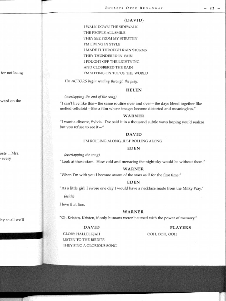 Bullets Over Broadway The Musical - Part-6 | PDF
