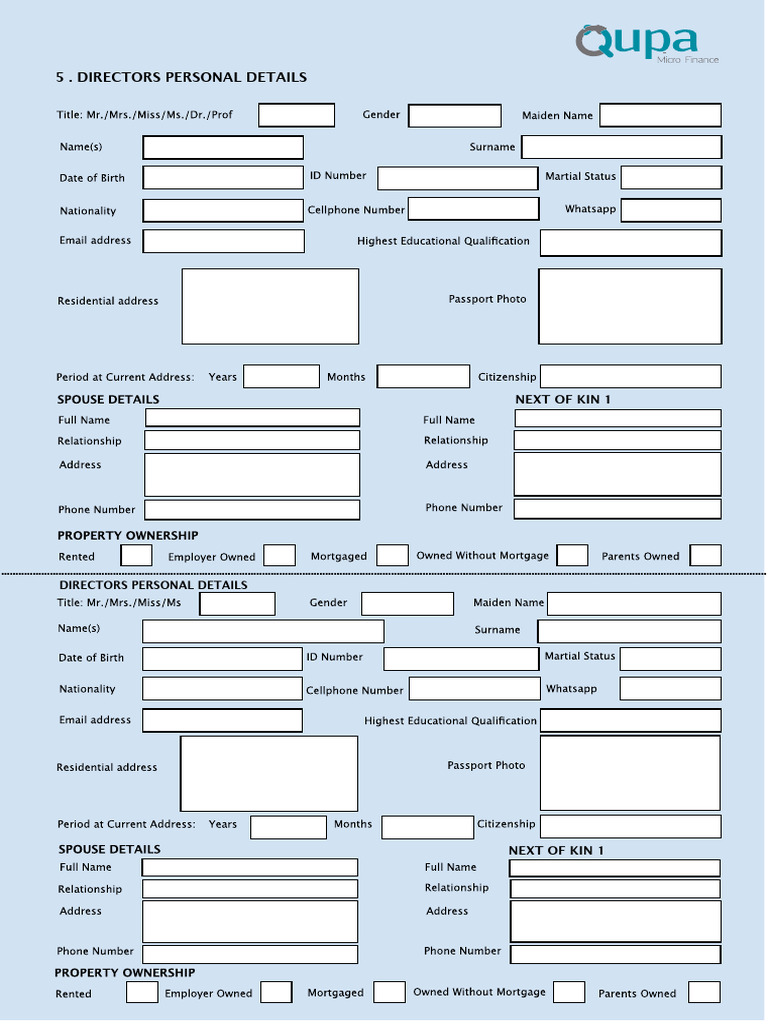 Directors Form | PDF