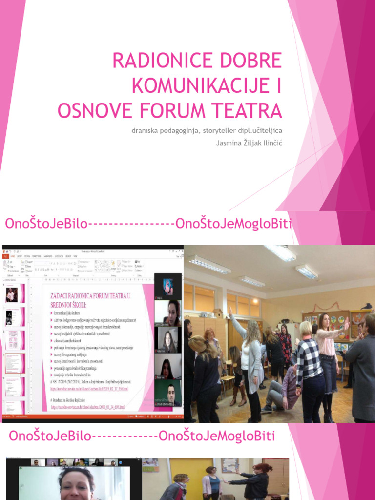 Radionice Dobre Komunikacije I Osnove Forum Teatra - Jasmina Ziljak Ilincic | PDF