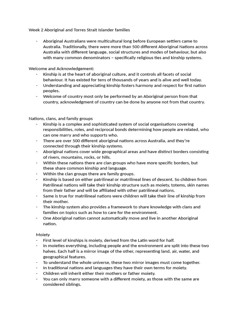 Aboriginal and Torres Strait Islander families | PDF | Kinship ...