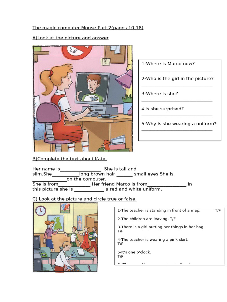 1st Grade Computer Mouse Activities | PDF