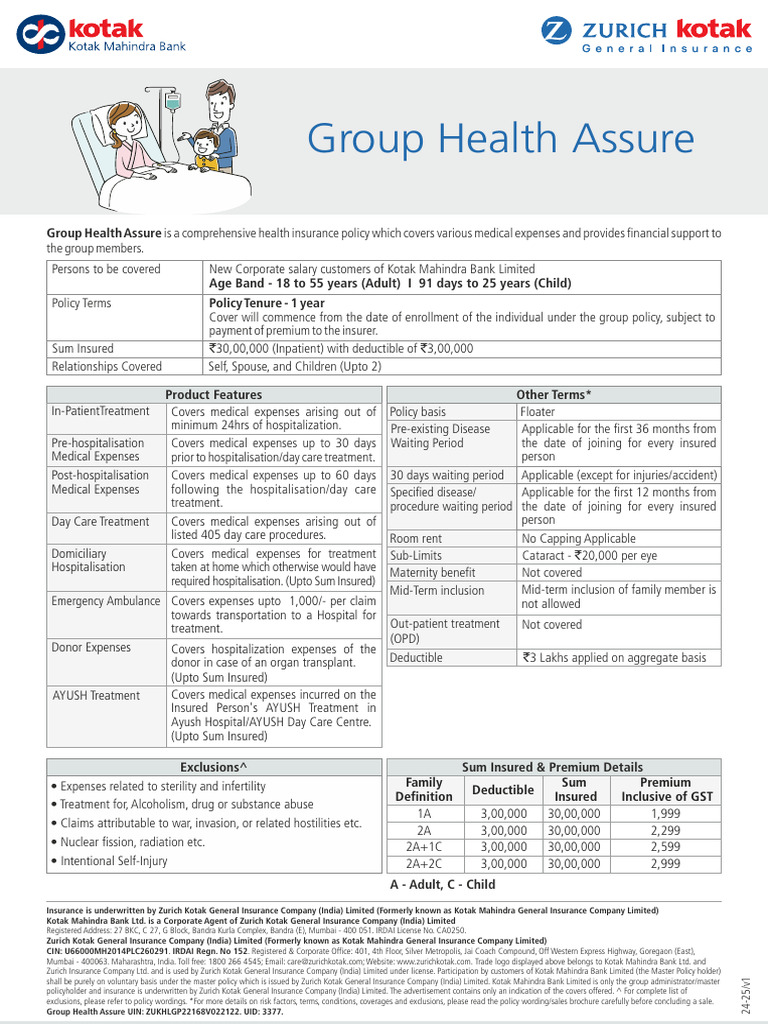 Group Health Assure Policy Overview | PDF | Insurance | Hospital