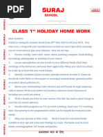 Class 1 Holiday Homework Assignments | PDF