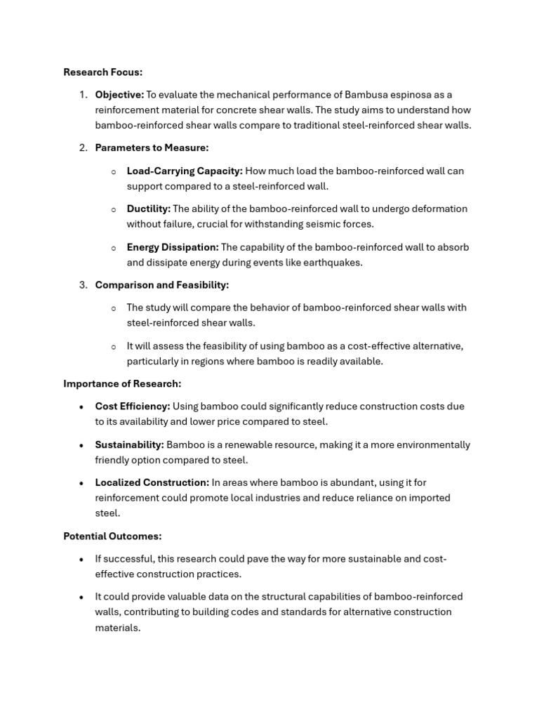 Research Focus | PDF | Framing (Construction) | Concrete