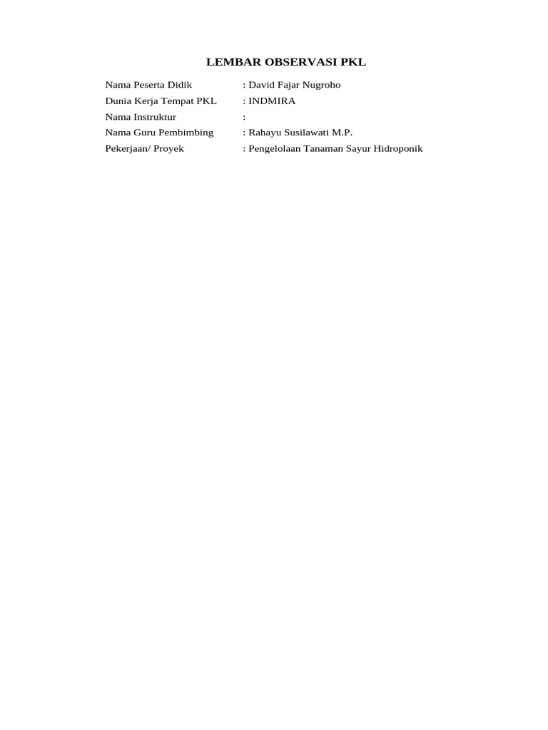 LEMBAR OBSERVASI INDMIRA DAN PIAT UGM - Bu Susi | PDF