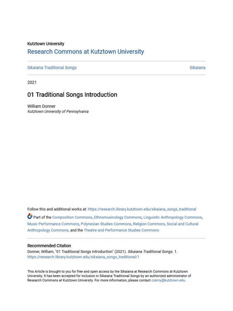 Introduction to Sikaiana Traditional Songs | PDF | Solomon Islands