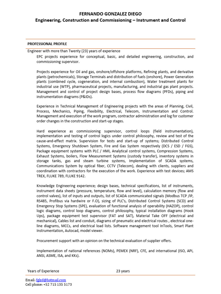 Proyectos Fernando Gonzalez - Resume - Epc1 | PDF | Instrumentation | Programmable Logic Controller