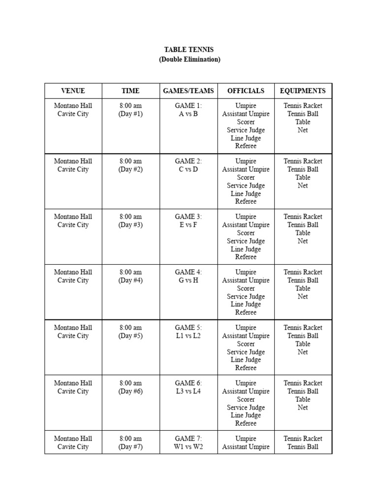 Table Tennis | PDF | Referee | Table Tennis