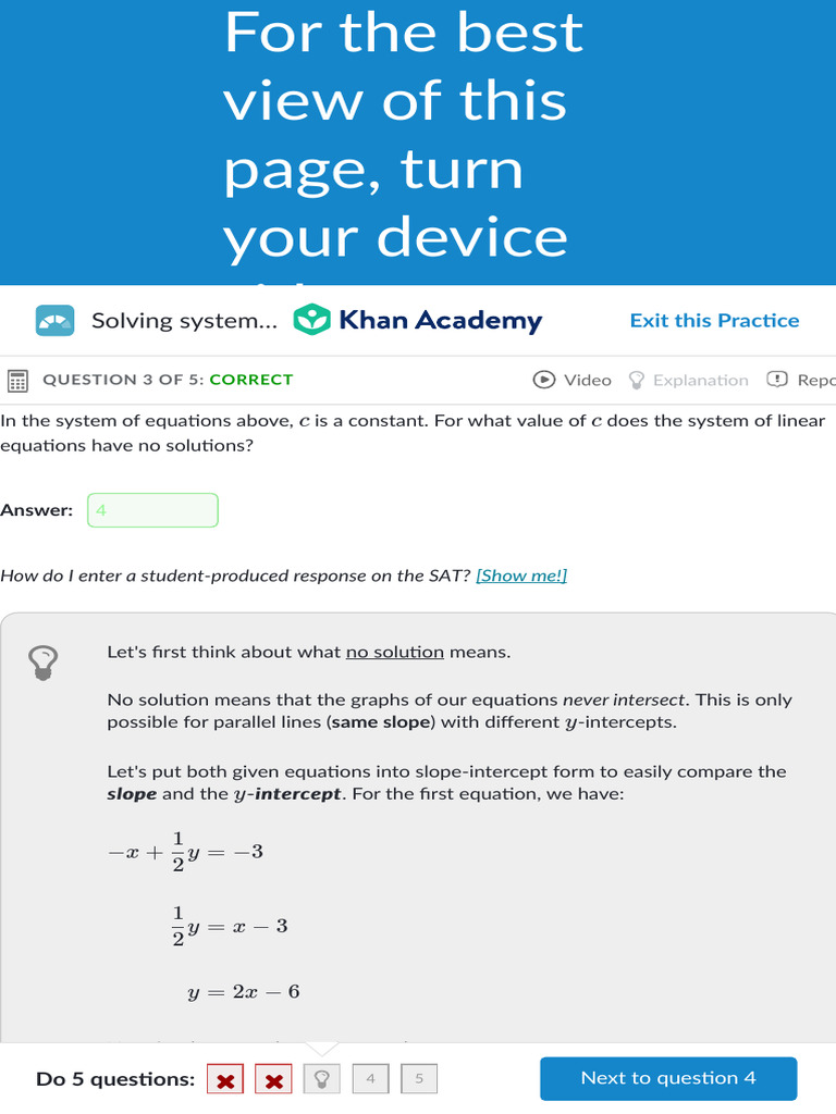 Khan Academy Algebra SAT Practice | PDF