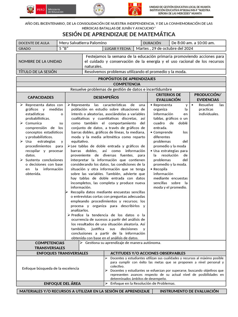 Sesión Mdoa Okey | PDF | Evaluación | Aprendizaje