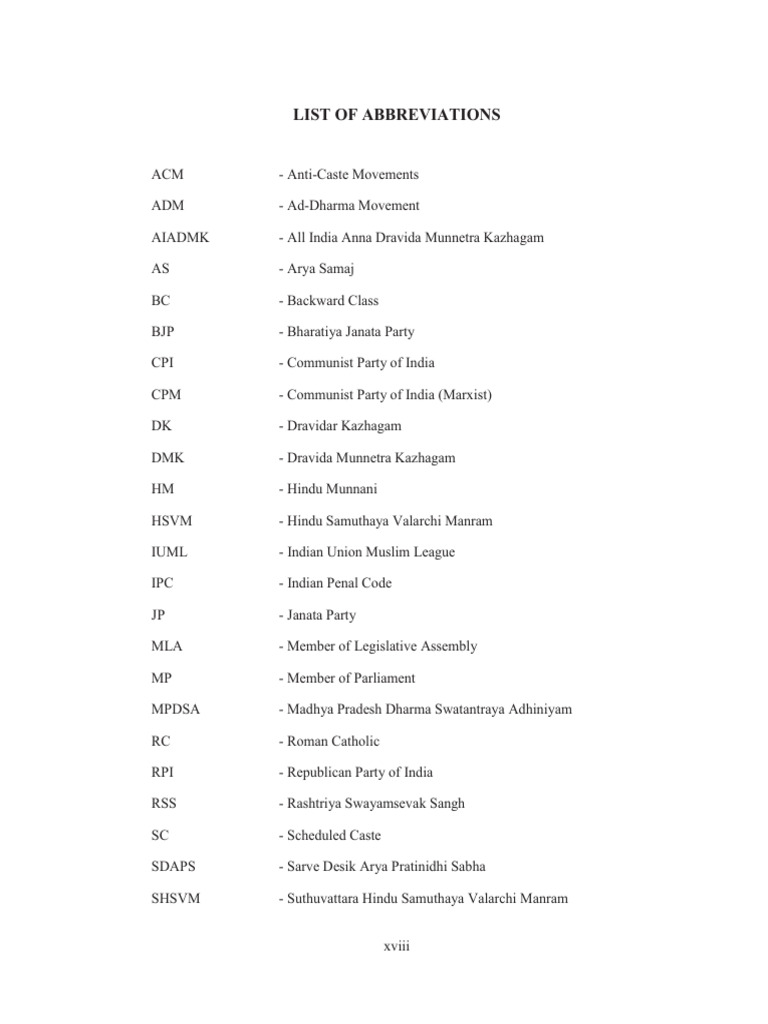 06 - List of Abbrevations | PDF