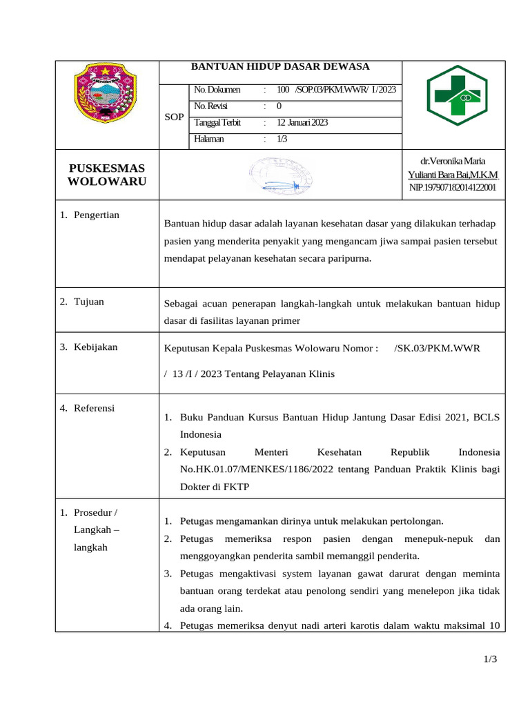 BANTUAN HIDUP DASAR DEWASA | PDF