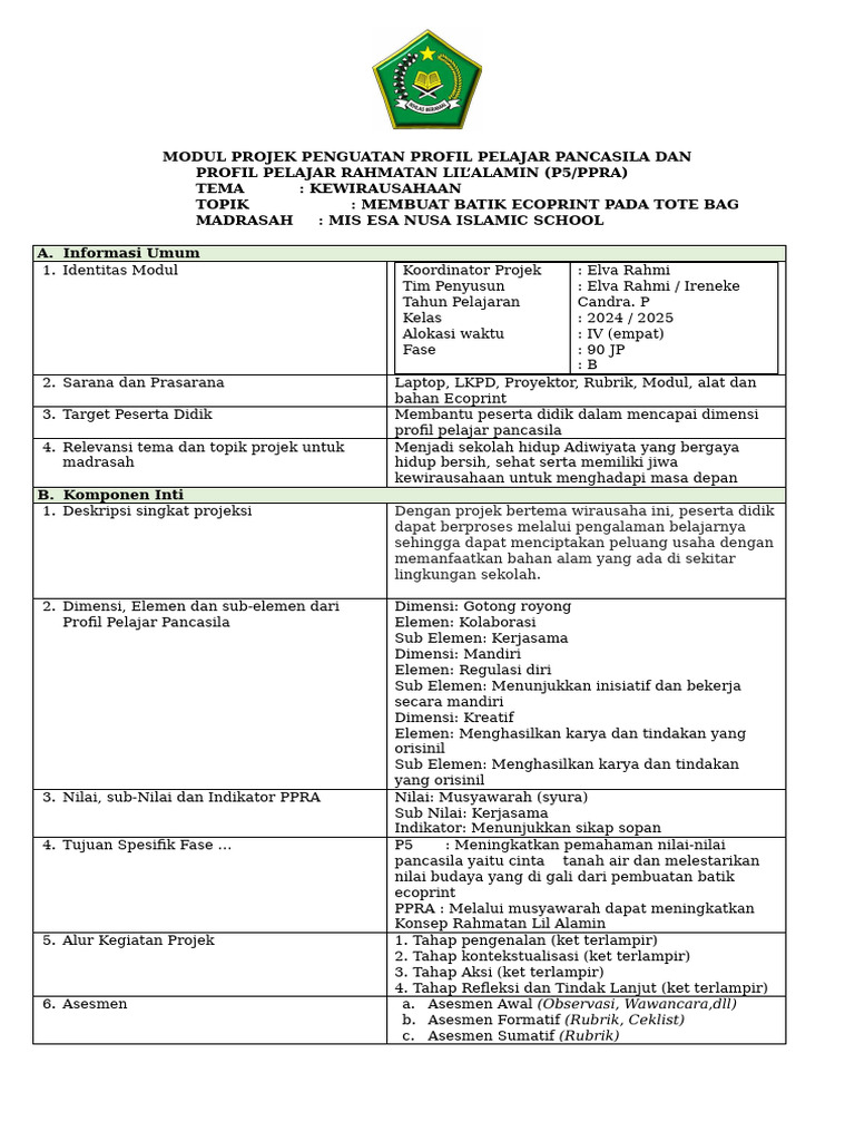 Lembar Kerja P5 PPRA | PDF | Komputer