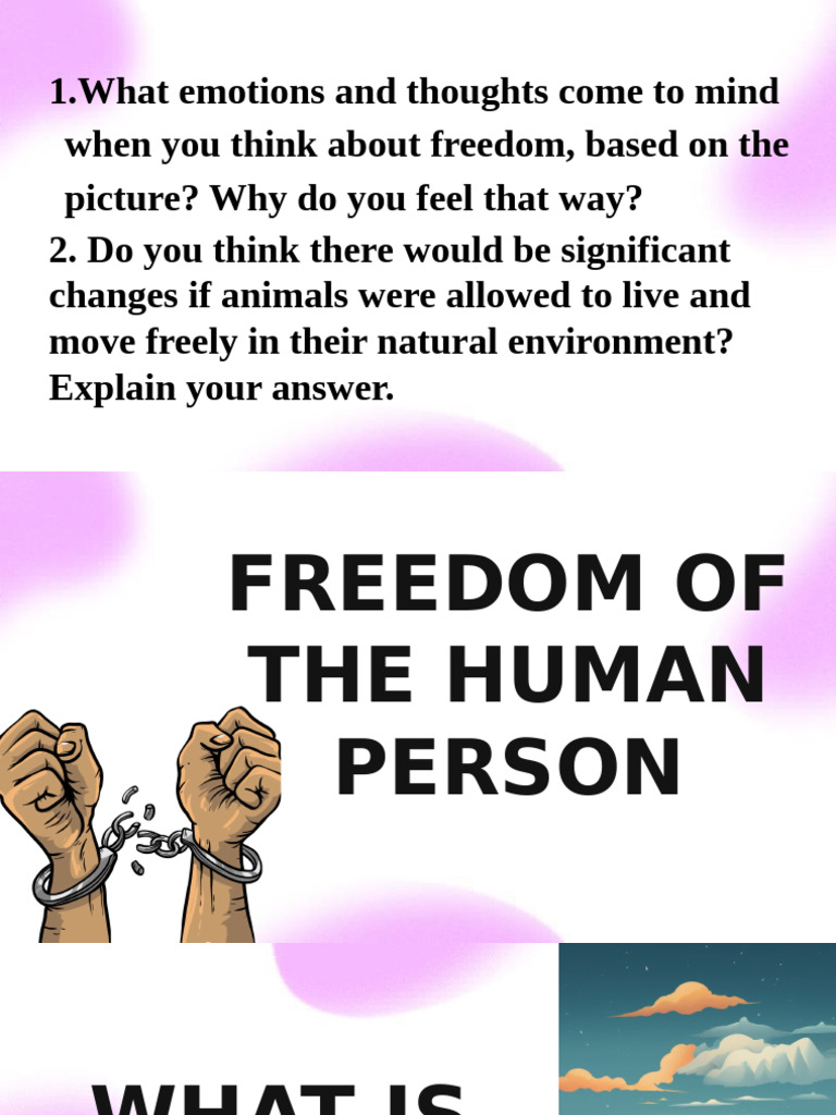 2.1 Freedom of The Human Person | PDF | Free Will | Psychology