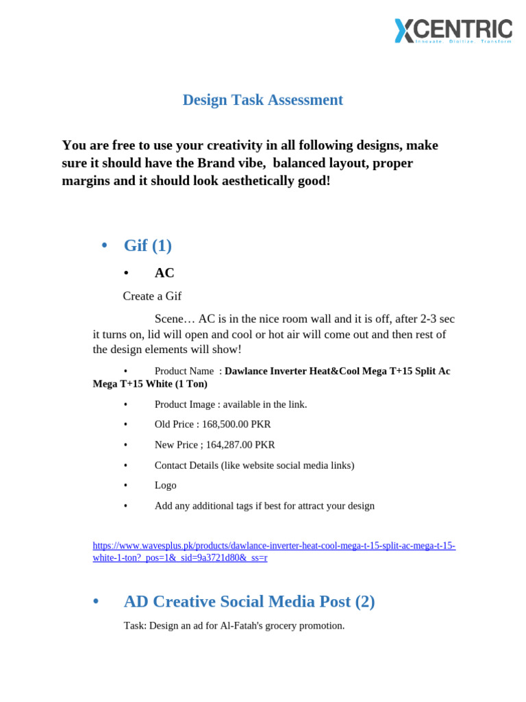 Design Task: Gif, Ad, UI/UX | PDF | Business