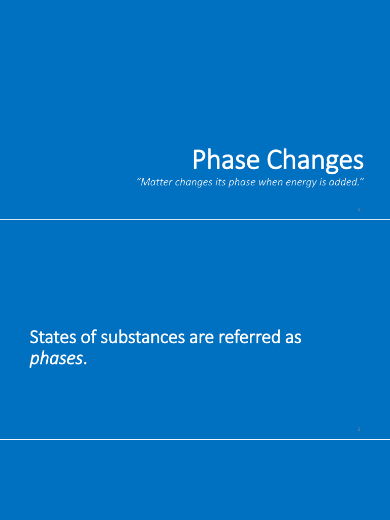 Phase Changes | PDF