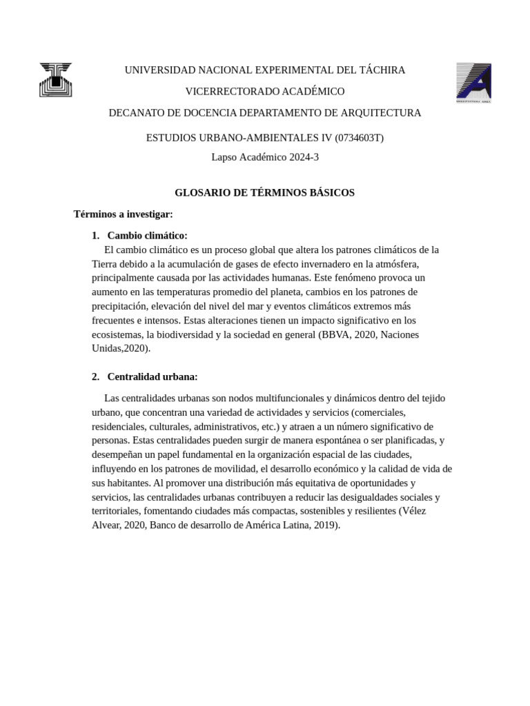Glosario de Términos Básicos Producción de Edificaciones | PDF | Cambio climático | Sustentabilidad