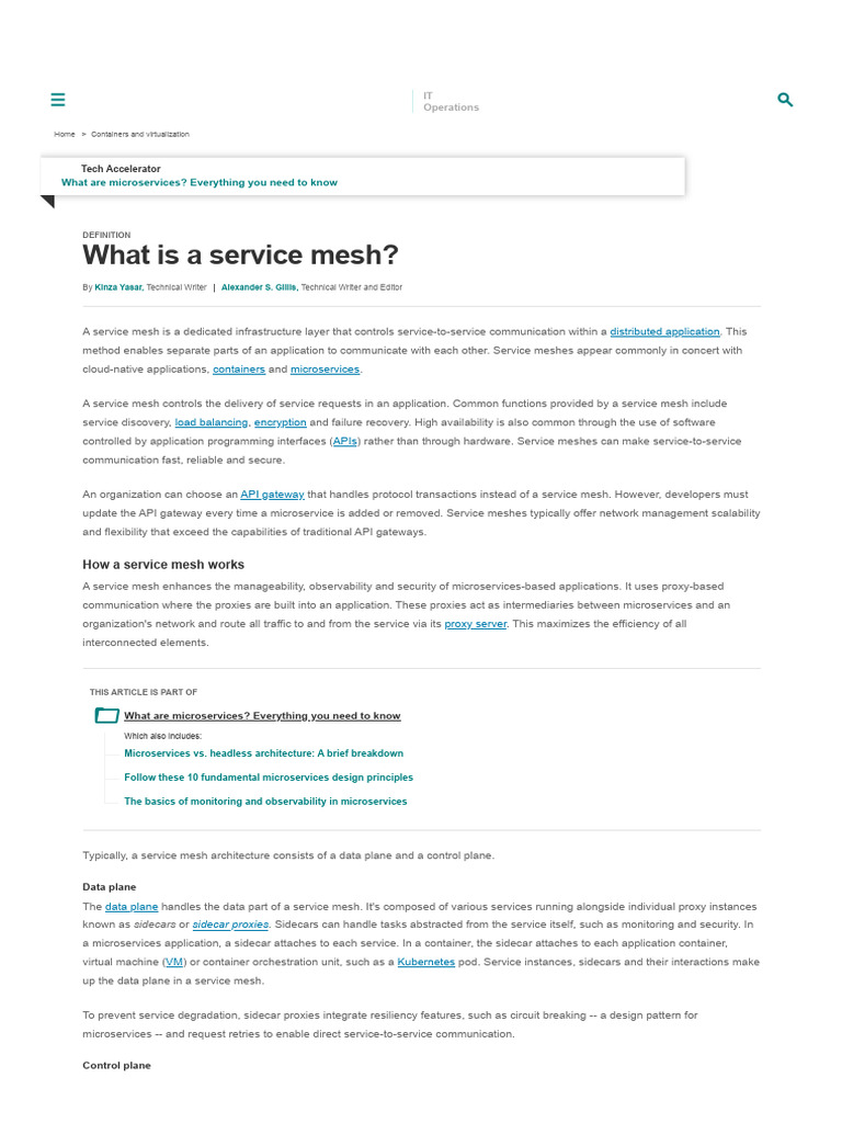 What Is A Service Mesh - Definition From TechTarget | PDF | Cloud ...