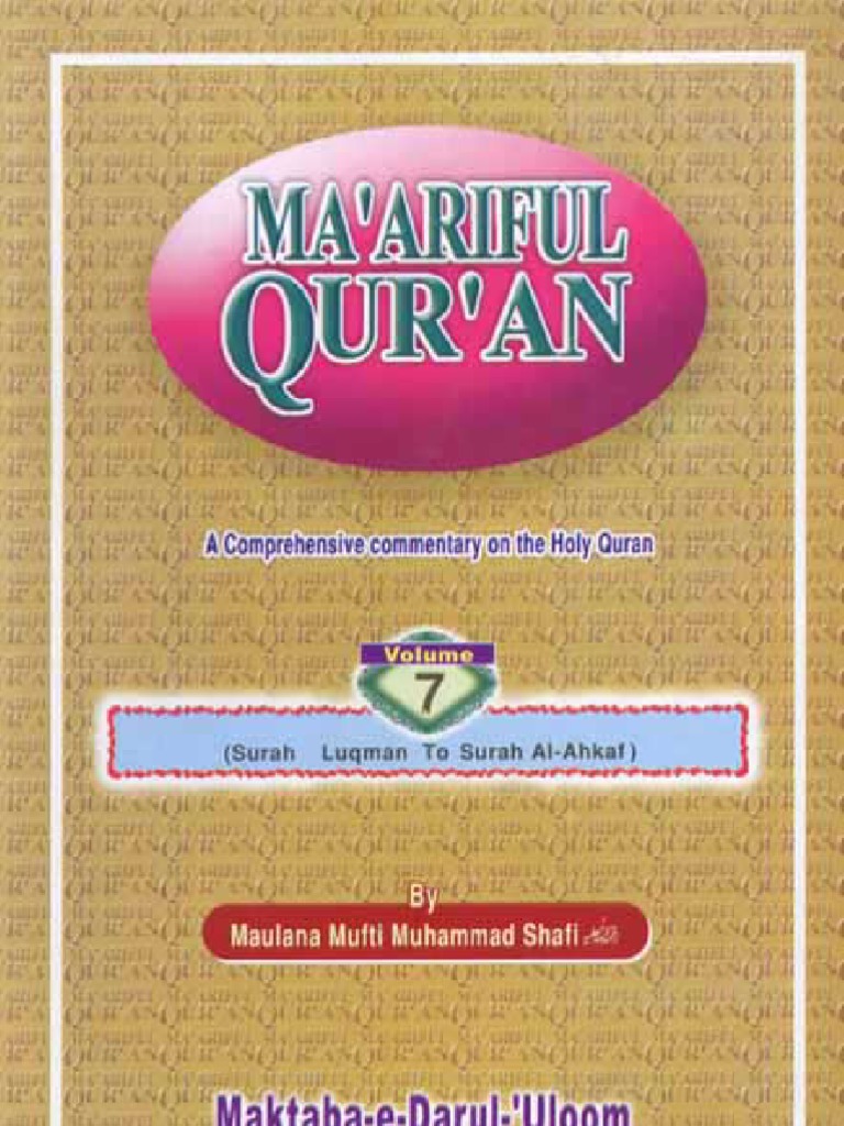Maariful Quran -English- Mufti Muhammad Shafi (r.a) Vol 7 | Muhammad ...