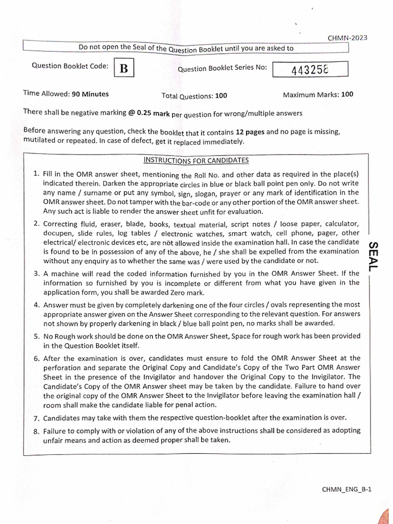 OSSC CGL Mains General Studies Question Paper | PDF