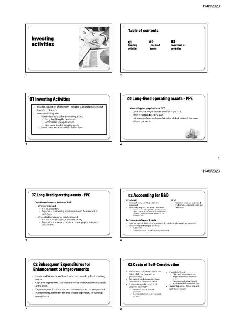Investing Activities: Long-lived Assets & Securities | PDF | Goodwill ...
