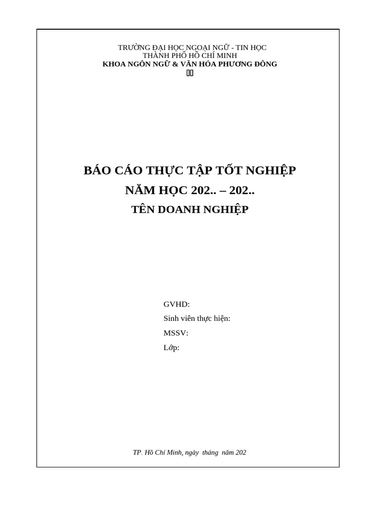 Mau Bao Cao Thuc Tap | PDF