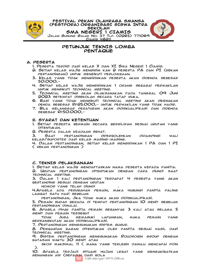 Juknis Lomba Pentaque Kiki Pdf