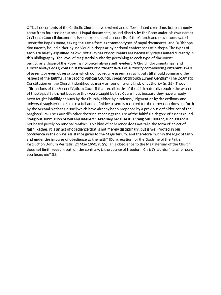 Types of Catholic Church Documents | PDF | Religion & Spirituality
