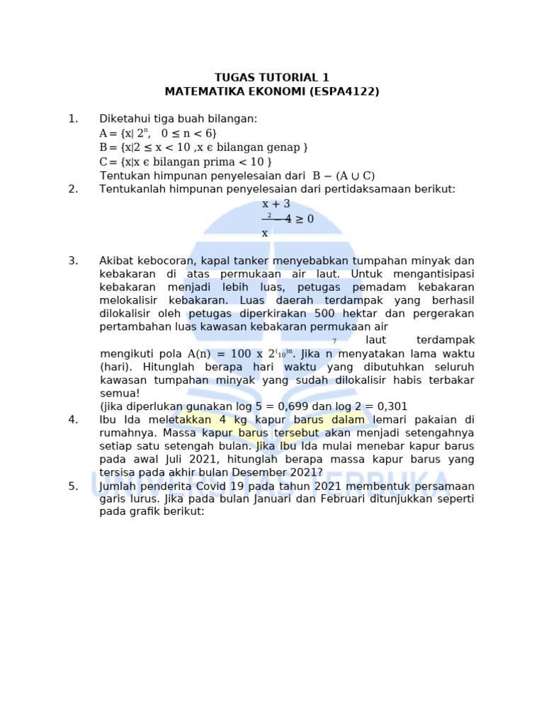 Tugas Tutorial 1 ESPA4122 | PDF | Metode & Bahan Ajar