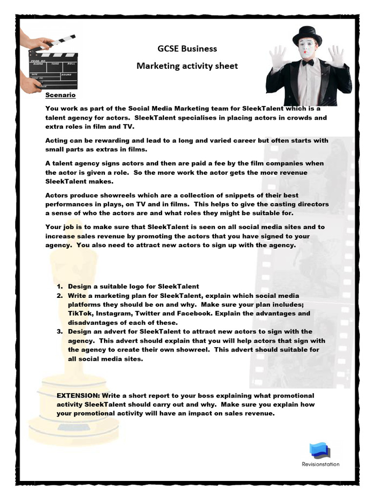 GCSE Business Marketing Cover Activity | PDF | Business | Finance ...
